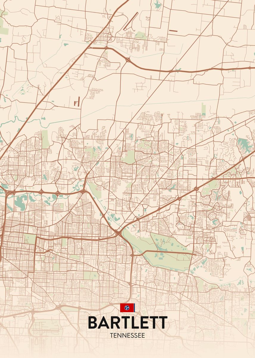 'Bartlett TN' Poster, picture, metal print, paint by IMR Designs | Displate