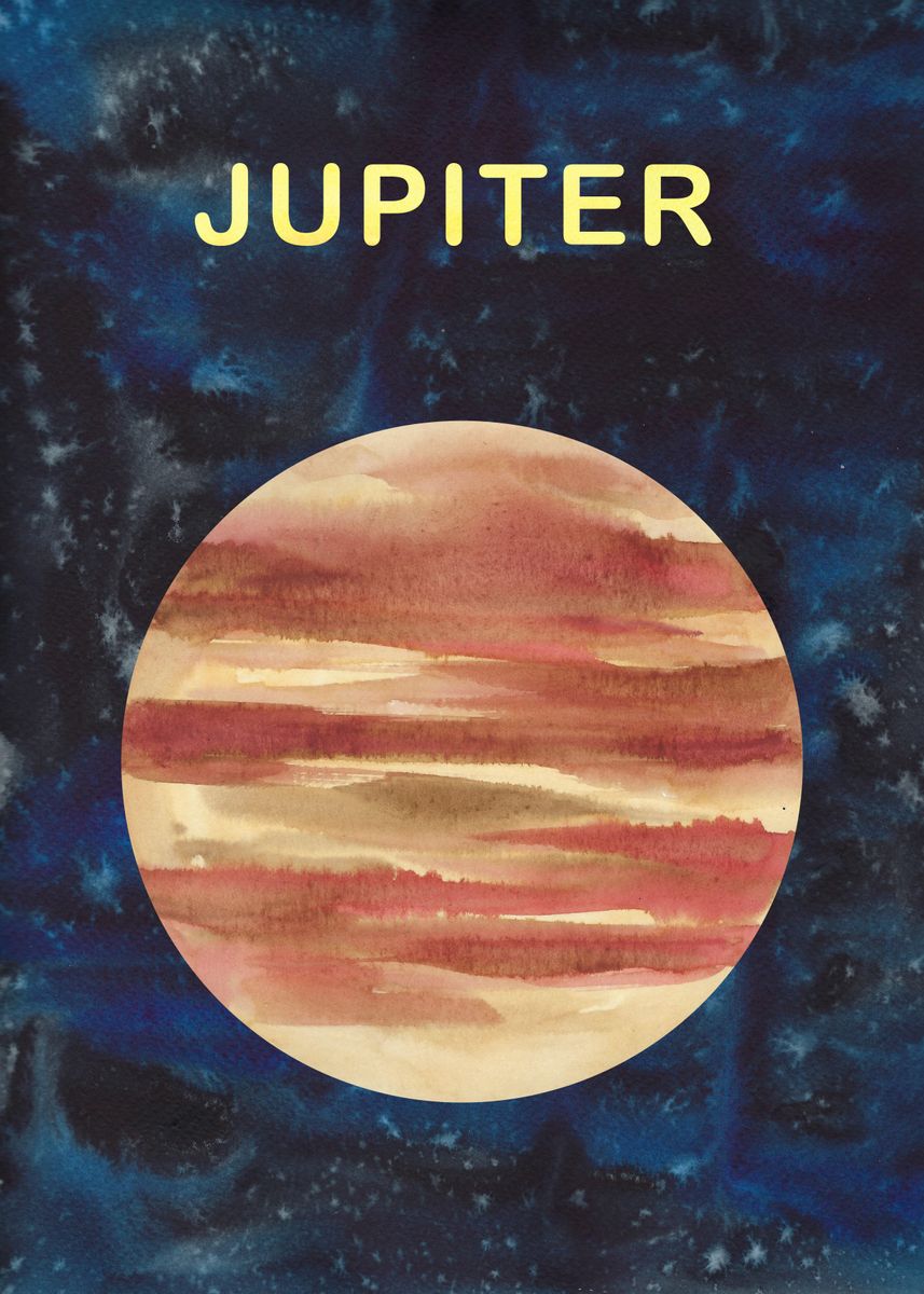 'Jupiter Watercolour ' Poster, picture, metal print, paint by Pulp ...