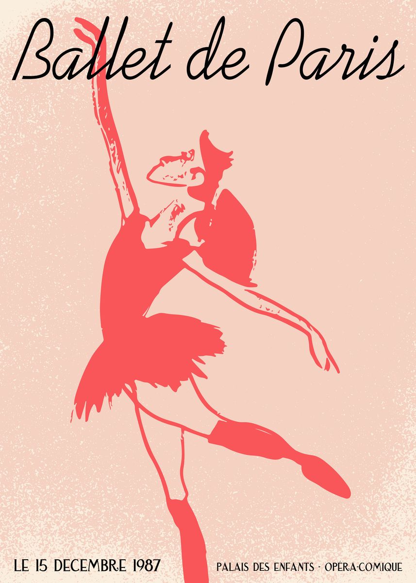 'Pink Ballet in Paris' Poster, picture, metal print, paint by BluePinkPanther | Displate