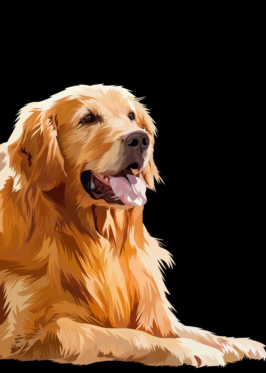 'Golden retriever vector' Poster by Ihsa Nuddin | Displate