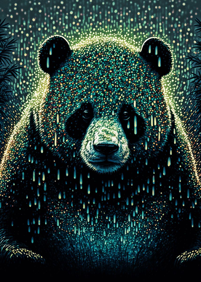 'Splash Paint Panda' Poster, picture, metal print, paint by Coffee ...