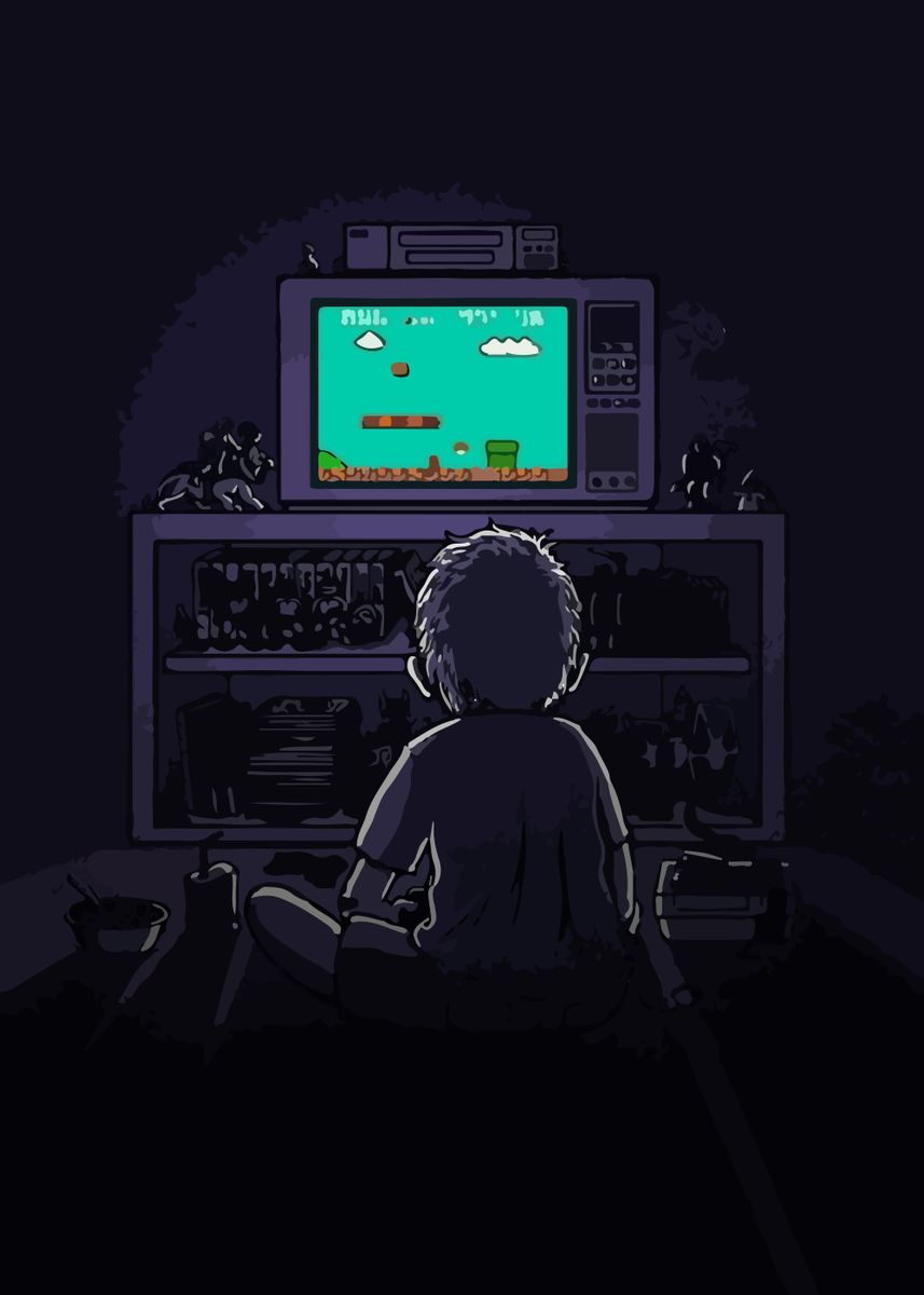 'Old Gamer' Poster, picture, metal print, paint by CyberGeek | Displate