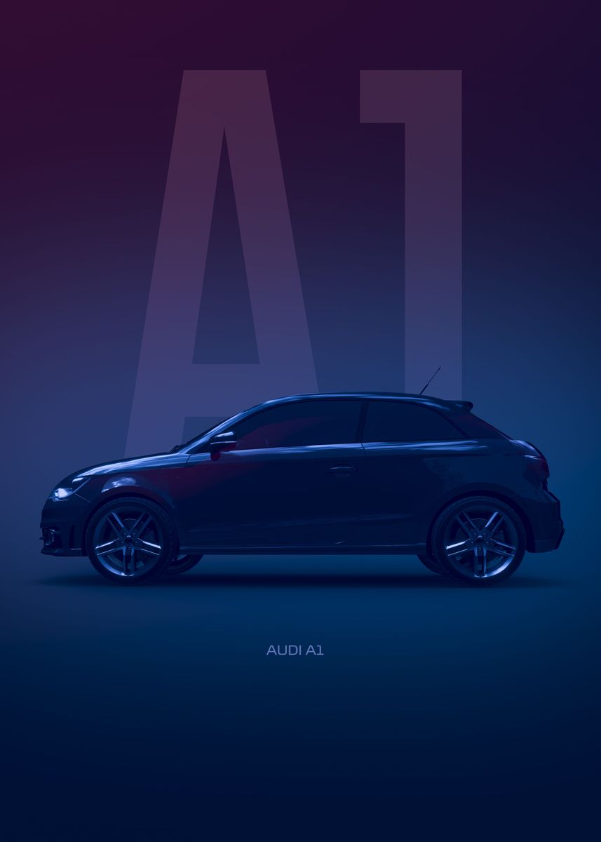 'Audi A1' Poster, picture, metal print, paint by Basues | Displate