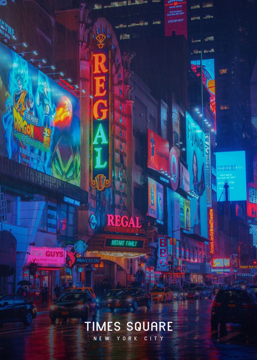 'Times Square ' Poster, picture, metal print, paint by Famous City ...