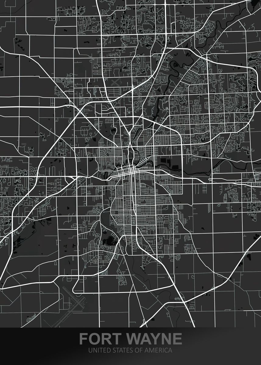 'Fort Wayne USA' Poster, picture, metal print, paint by Zake Yonkou ...