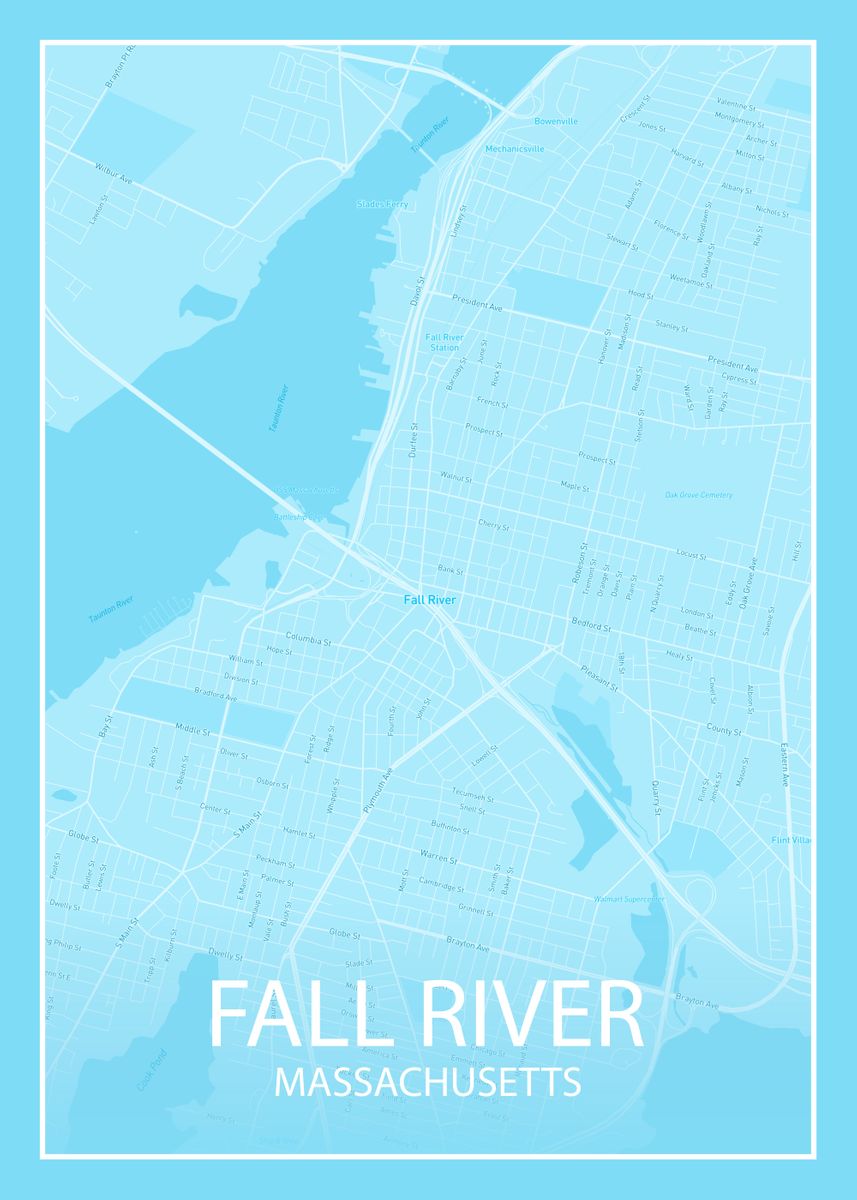 'FALL RIVER MASSACHUSETTS' Poster, picture, metal print, paint by One ...