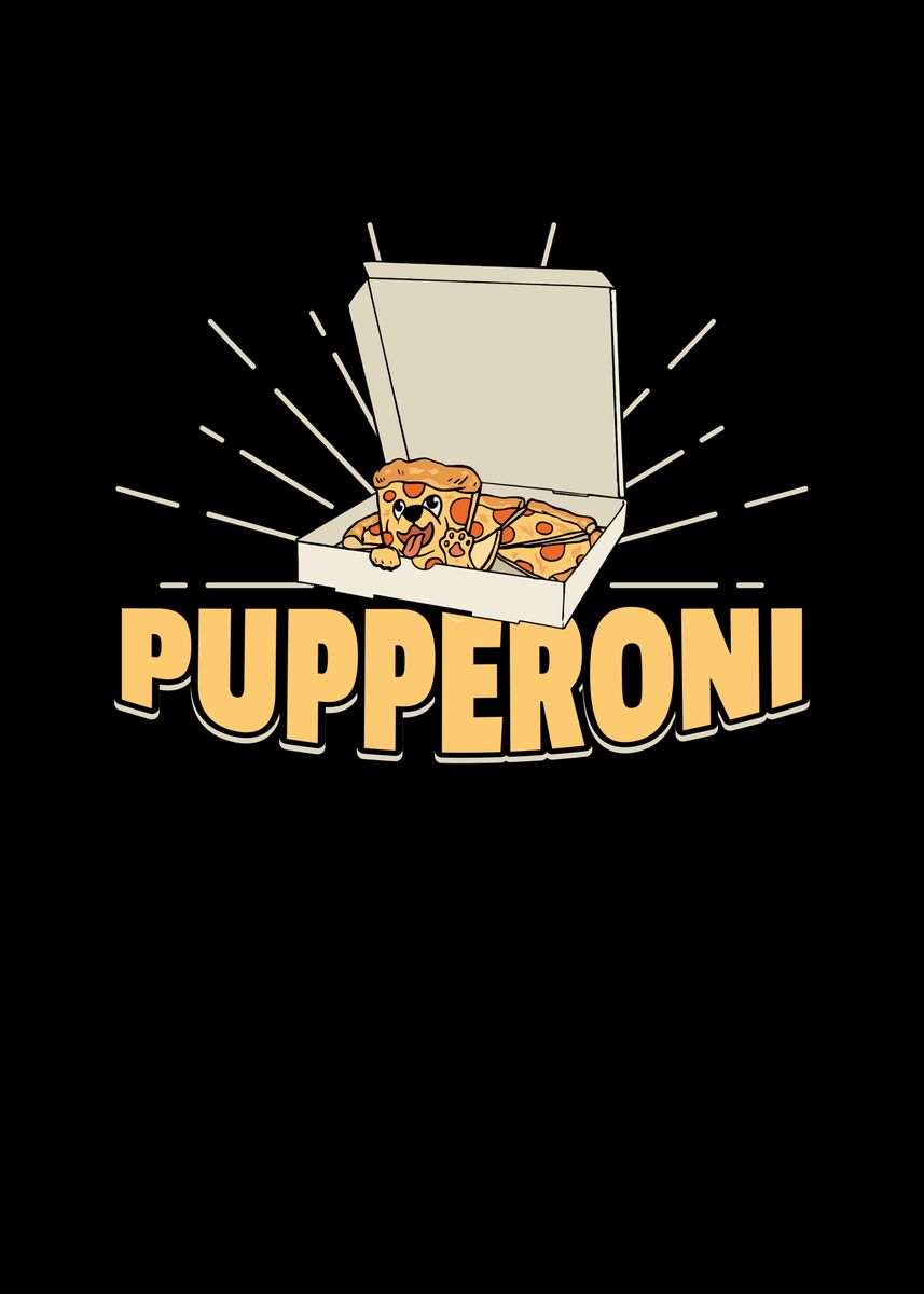 'Dog Puppy Pizza Box' Poster, picture, metal print, paint by Michael ...