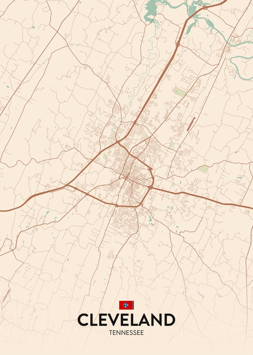 'Cleveland TN' Poster, picture, metal print, paint by IMR Designs ...