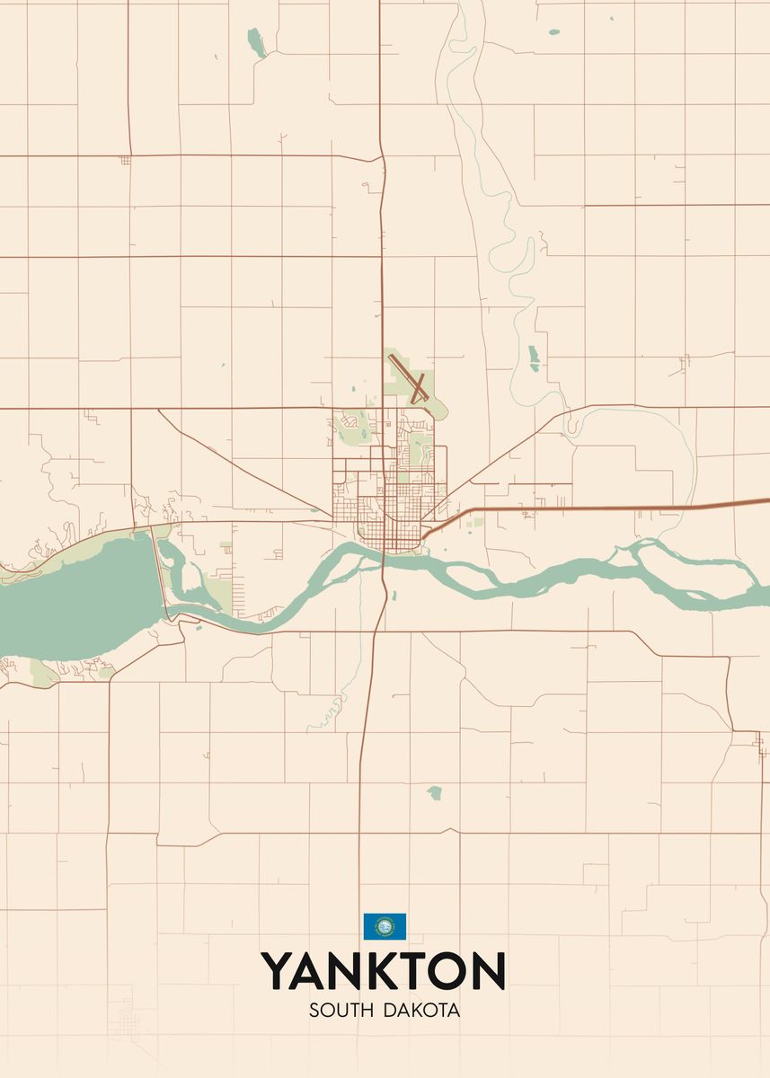 'Yankton SD' Poster, picture, metal print, paint by IMR Designs | Displate