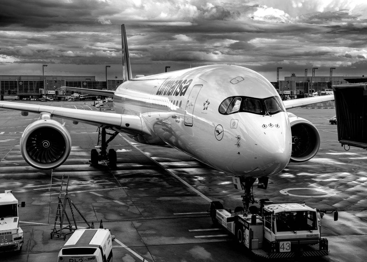 'Airbus A350 BW' Poster by KarolPhotoworld | Displate