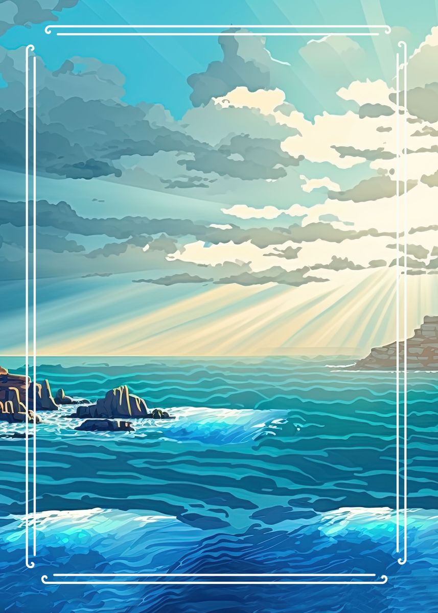 'Sunrise by the sea' Poster by Stefan Merz | Displate