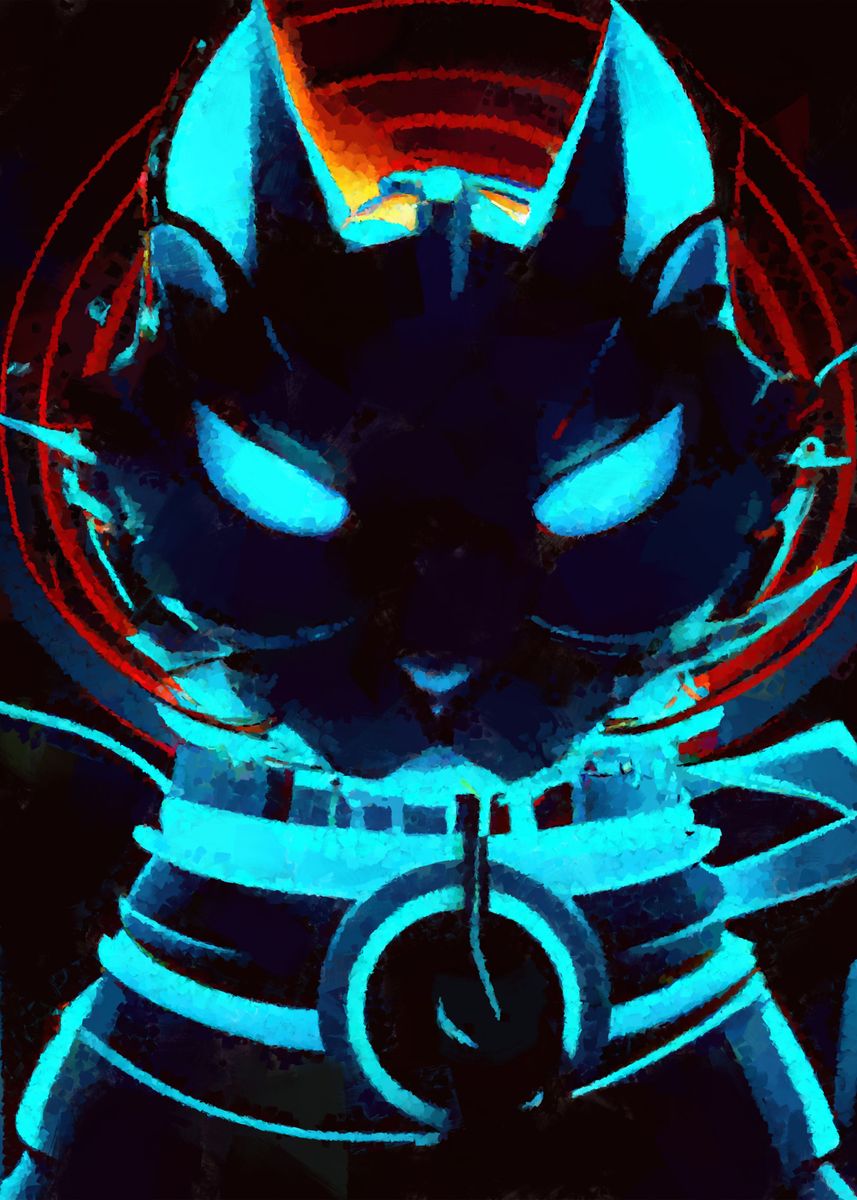 'Cyborg cat' Poster, picture, metal print, paint by Dark Zeka | Displate