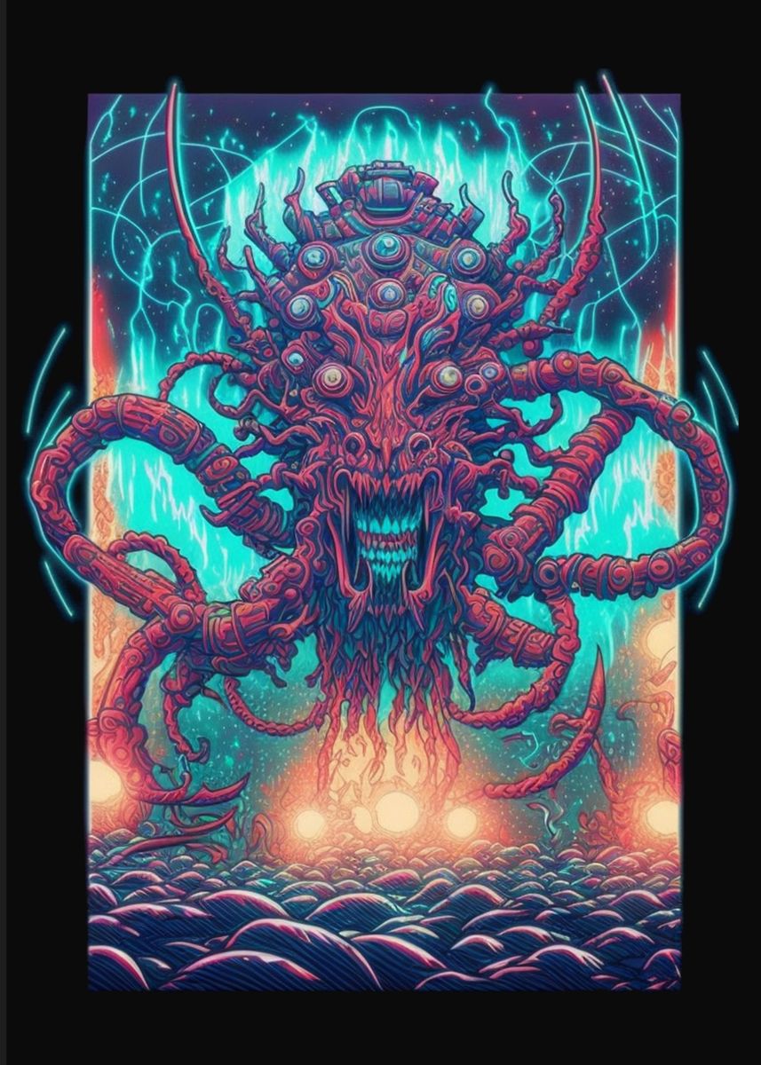 'Dark Octopus Mechanical' Poster, picture, metal print, paint by Wahyu Nurcahyo | Displate