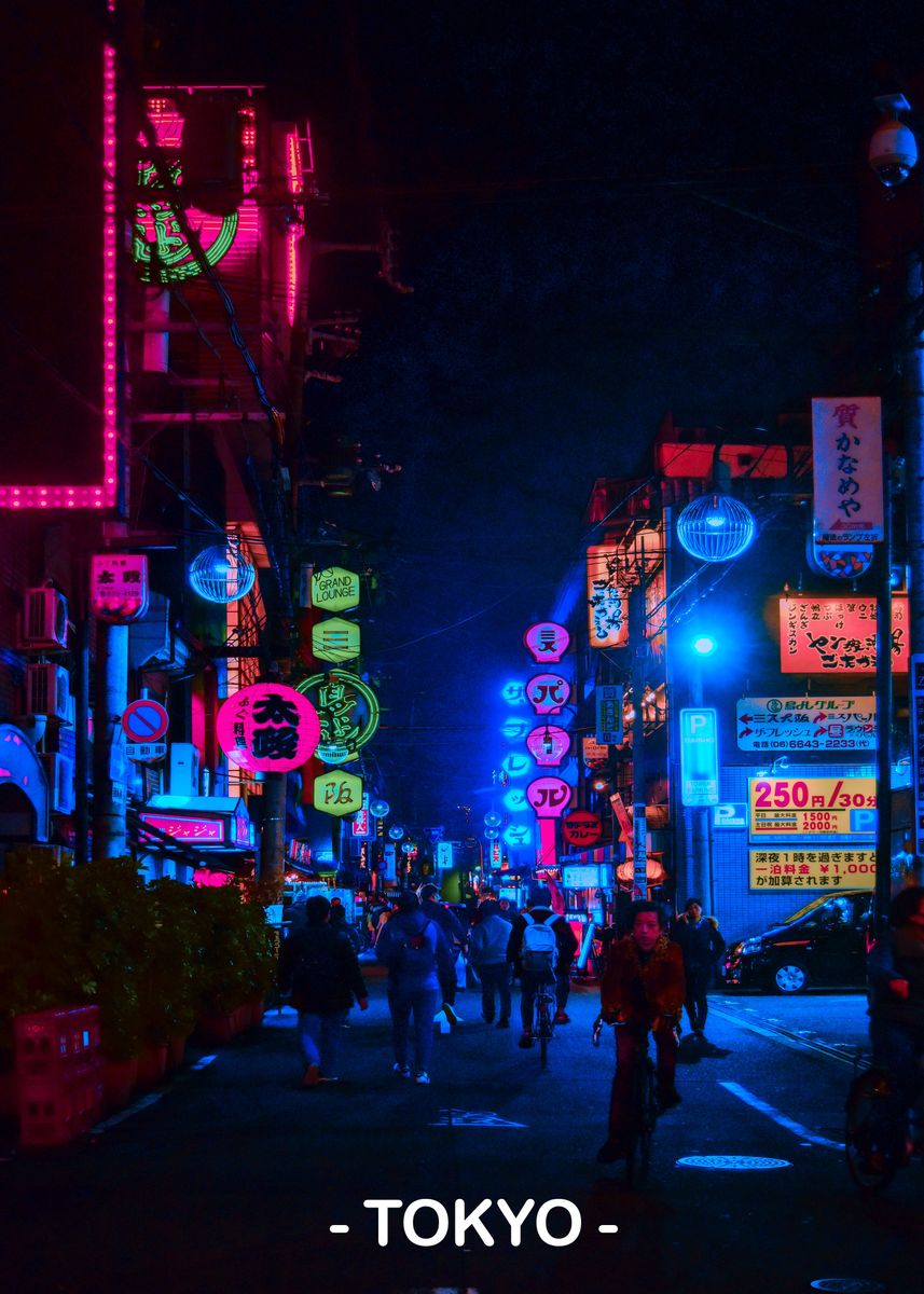 'Tokyo Street Neon' Poster, picture, metal print, paint by Noto ...