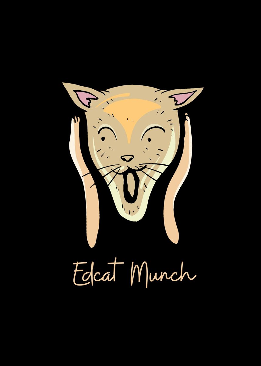 'Edvard Munch Cat Artist' Poster, picture, metal print, paint by ...
