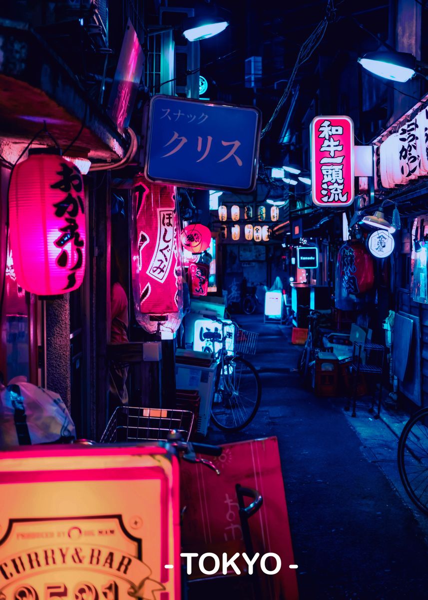 'Tokyo Street Neon' Poster by Noto Creative | Displate
