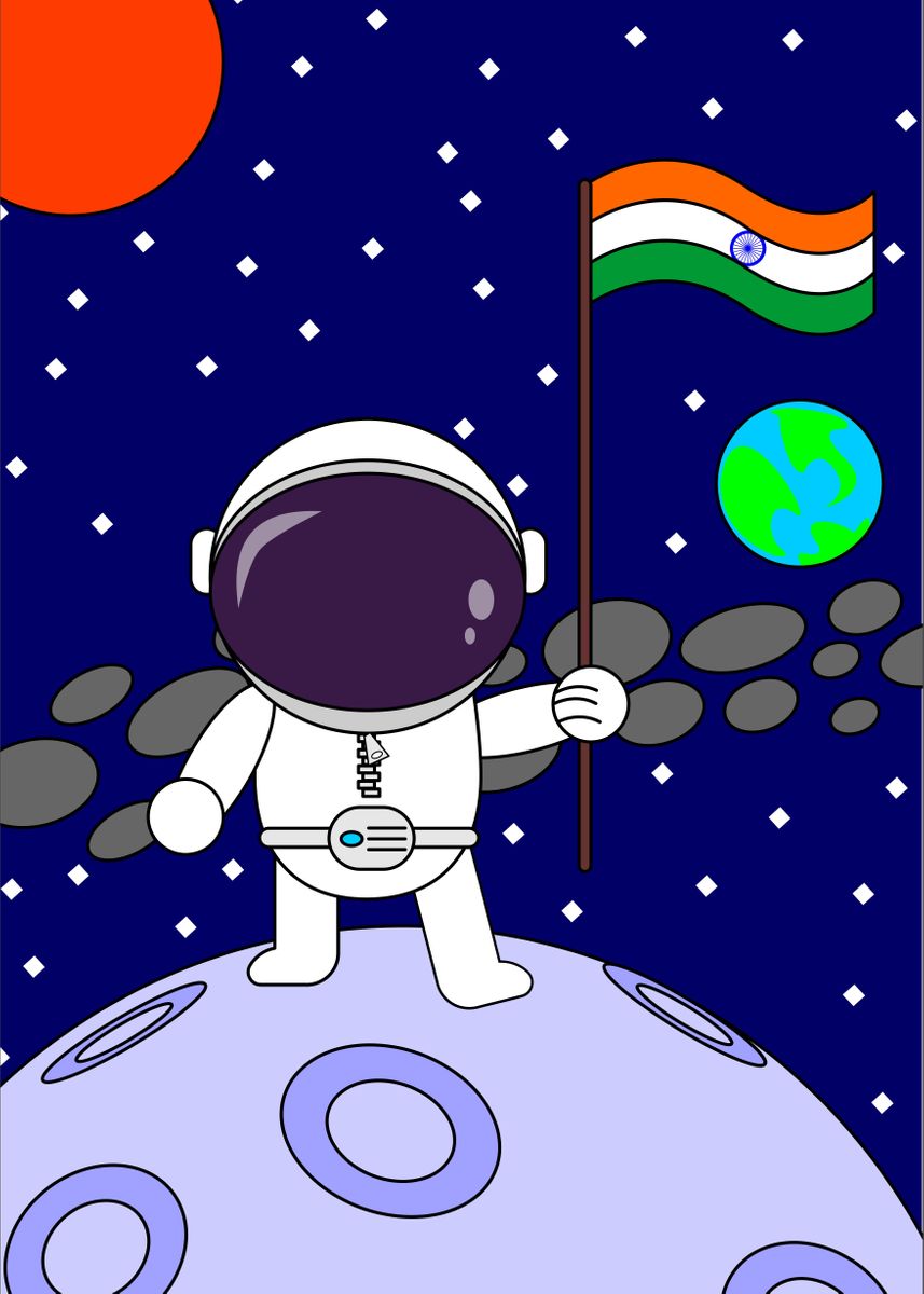 'Indian Astronaut' Poster, picture, metal print, paint by Ying Jackal ...