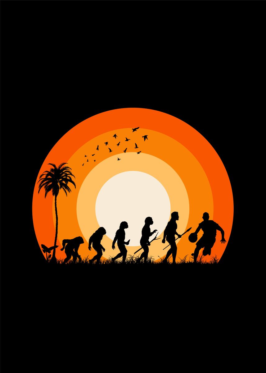 'evolution of basketballer' Poster, picture, metal print, paint by ...