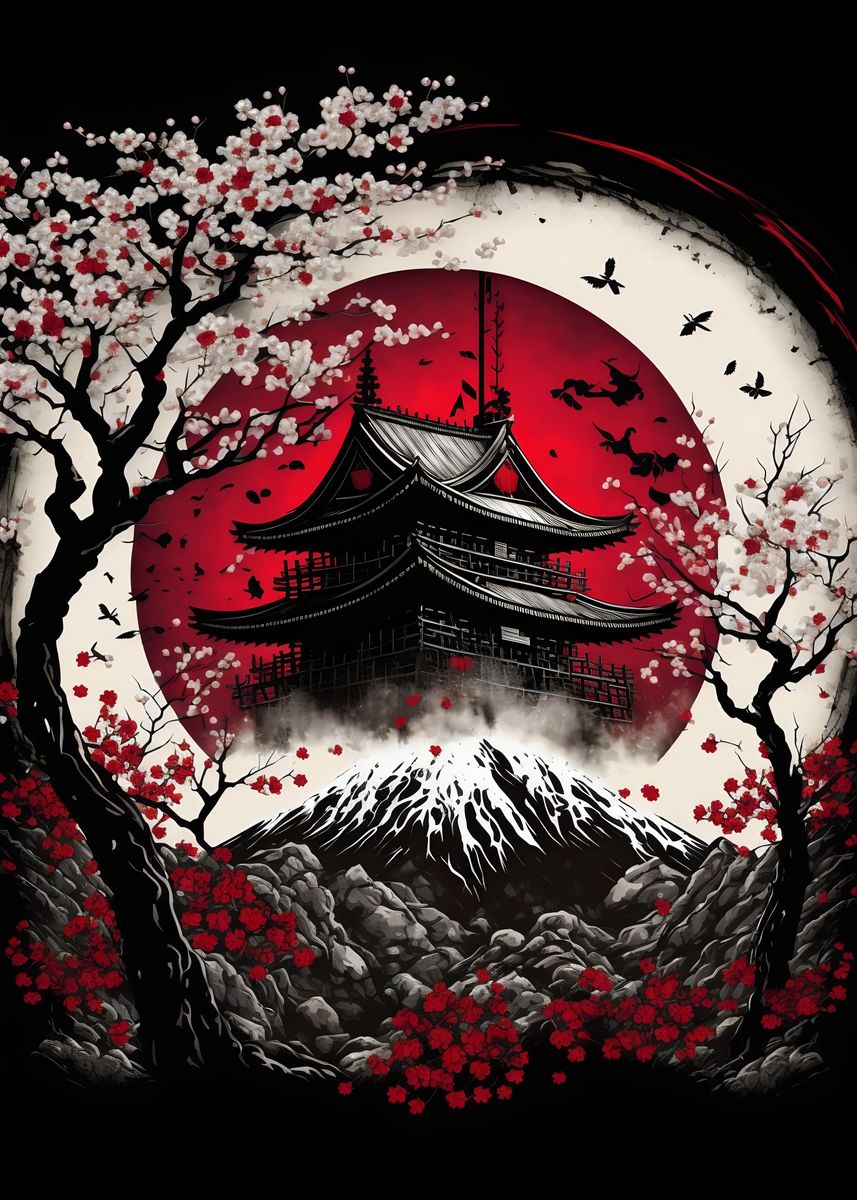 'Japan Castle' Poster, picture, metal print, paint by FusionDesigns ...