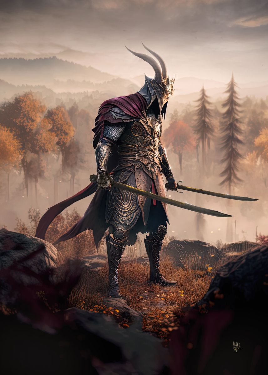 'Autumn warrior' Poster, picture, metal print, paint by Ramiz Morina ...