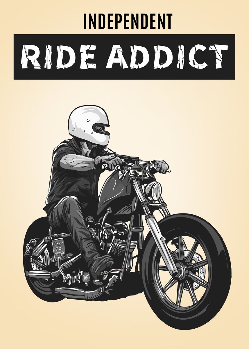 'Motorcycle Rider Poster' Poster, picture, metal print, paint by ...
