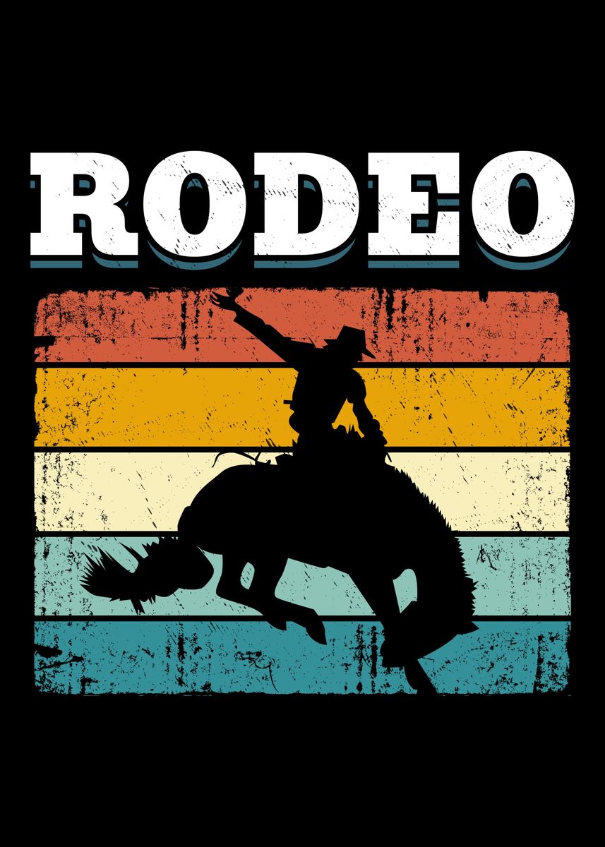 'Rodeo Cowboy Western' Poster, picture, metal print, paint by ...