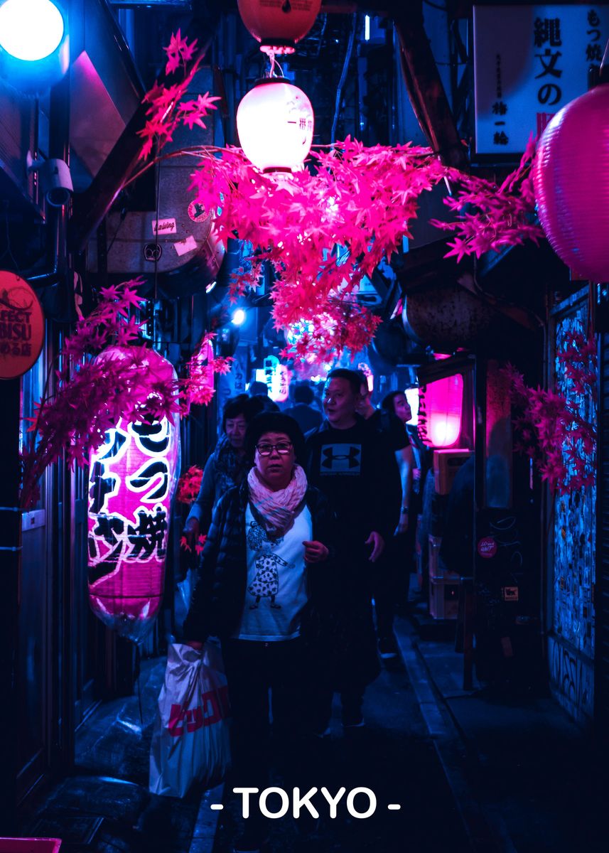 'Tokyo Street Neon' Poster, picture, metal print, paint by Noto ...