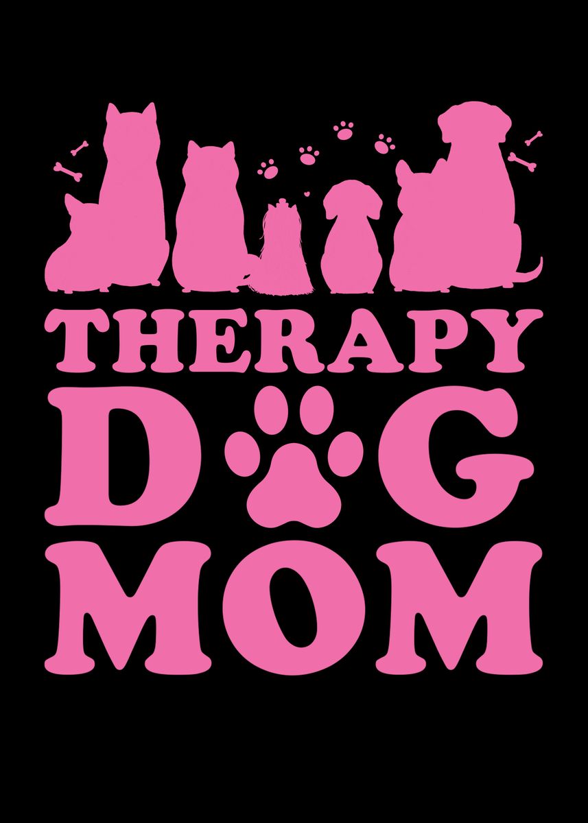 'Therapy Dog' Poster, picture, metal print, paint by schmugo | Displate