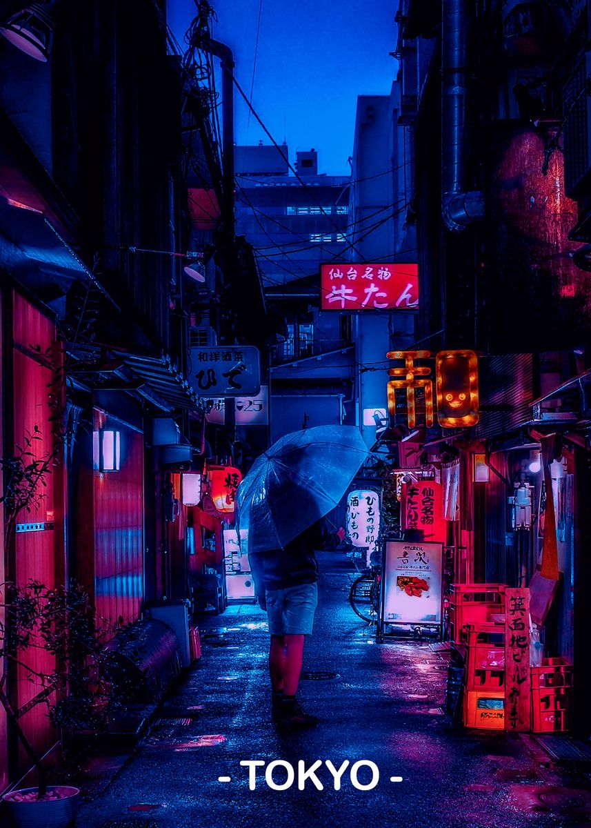 'Tokyo Street Neon' Poster, picture, metal print, paint by Noto ...