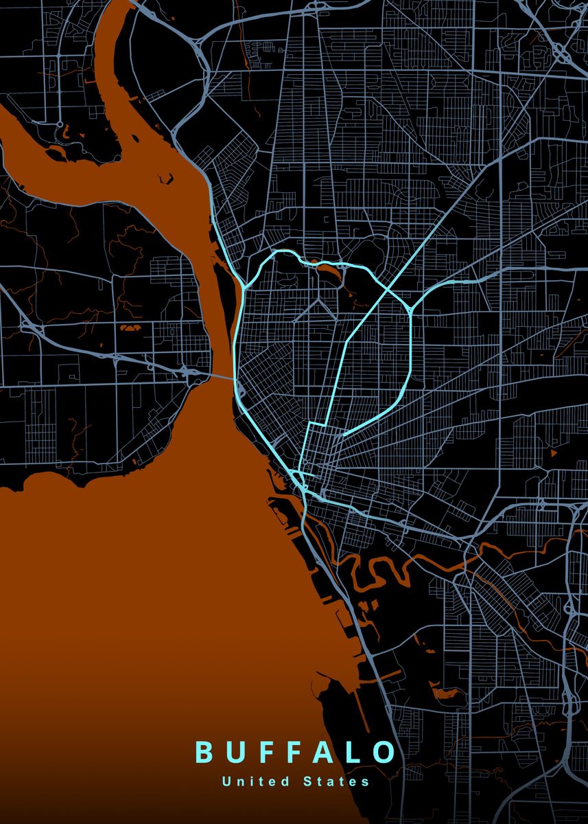 'Buffalo' Poster, picture, metal print, paint by Deeo | Displate