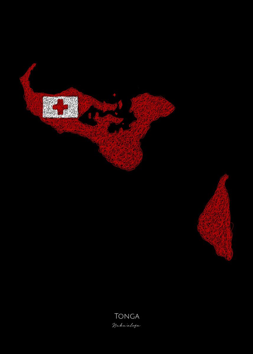 'Tonga World Cup Flag Map' Poster, picture, metal print, paint by erwin ...