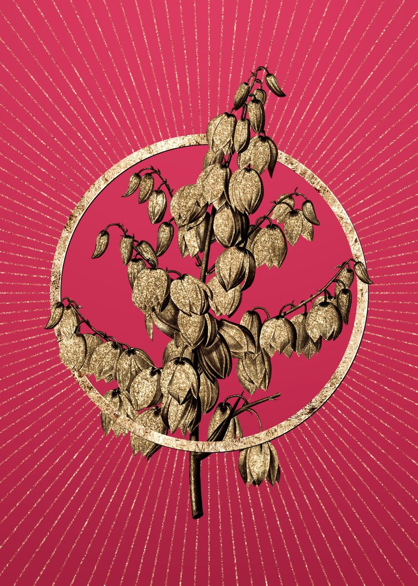 'Aloe Yucca on Viva Magenta' Poster, picture, metal print, paint by ...