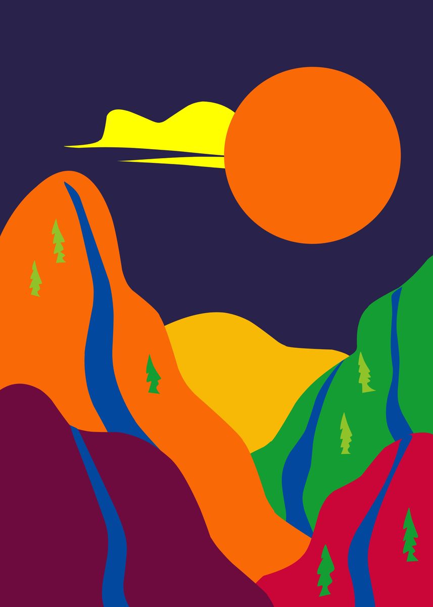 'abstract mount paintings' Poster, picture, metal print, paint by Mshel ...