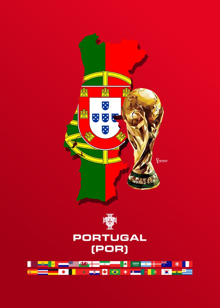 'maps world cup portugal' Poster, picture, metal print, paint by Most ...