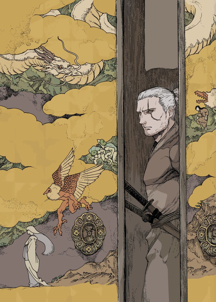 'Ronin Manga' Poster, picture, metal print, paint by Witcher 3 | Displate