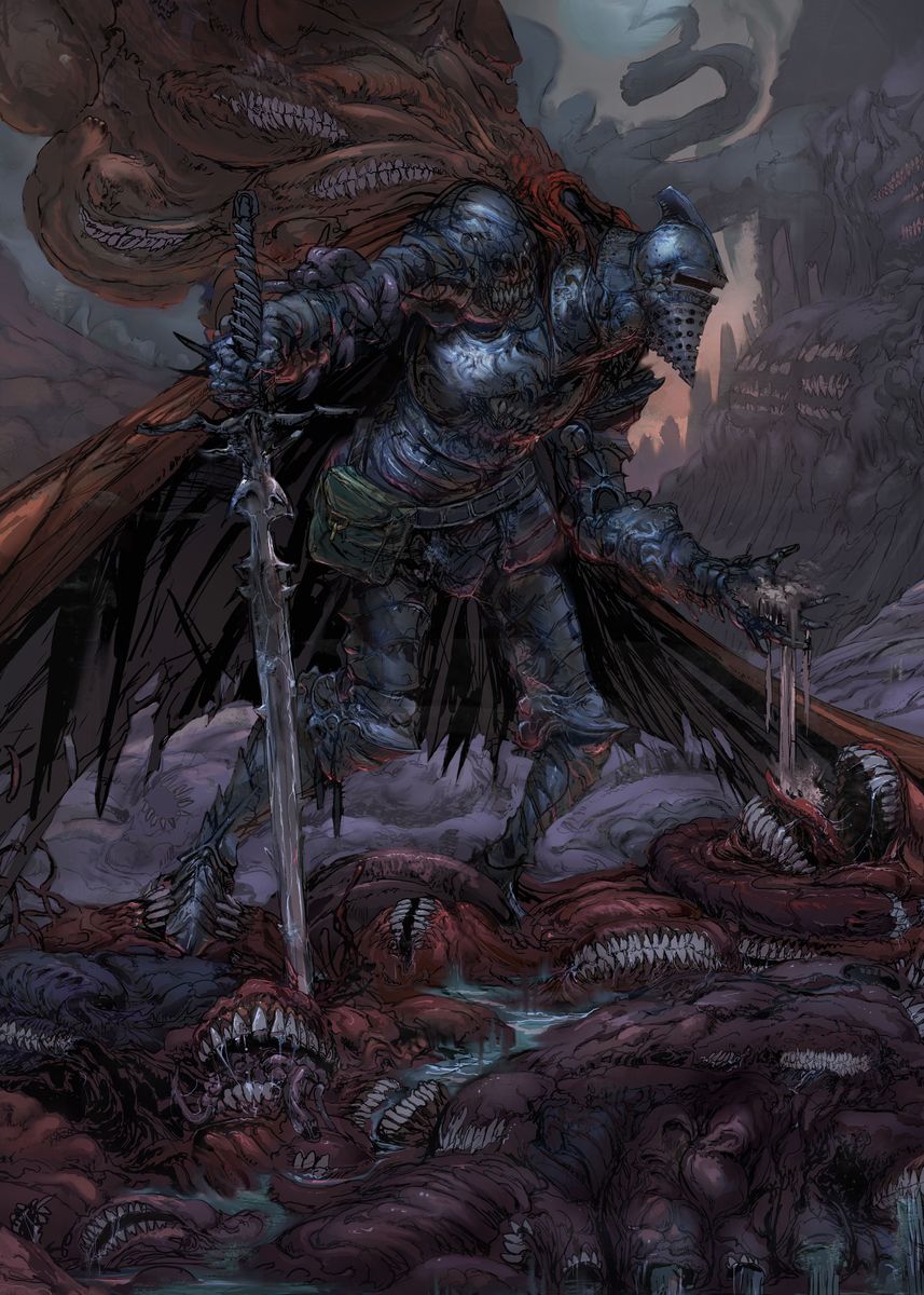 'Gluttony Knight' Poster, picture, metal print, paint by Marcelo Orsi ...