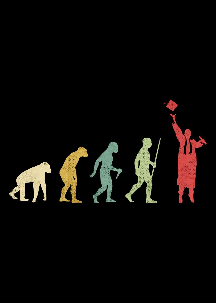 'Graduation Male Evolution' Poster, picture, metal print, paint by ...