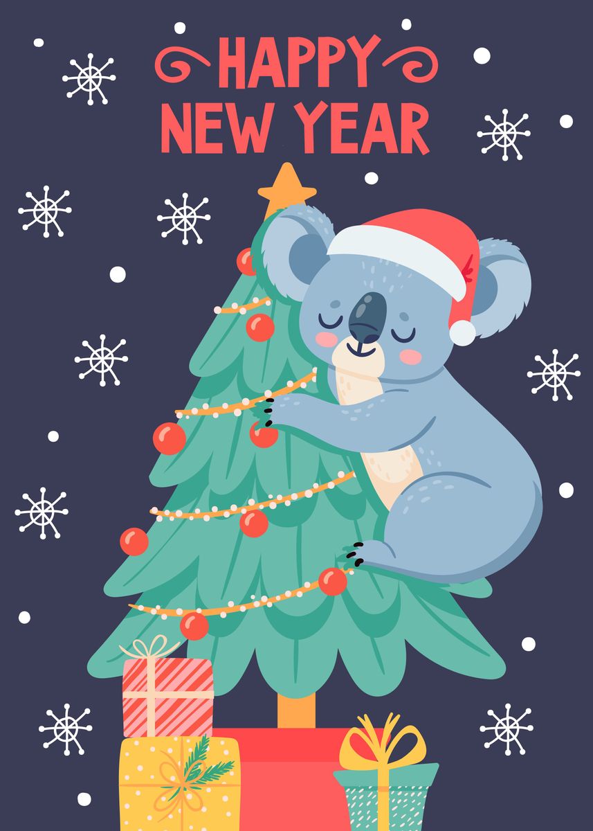 'Cute Koala christmas' Poster by minh ha | Displate