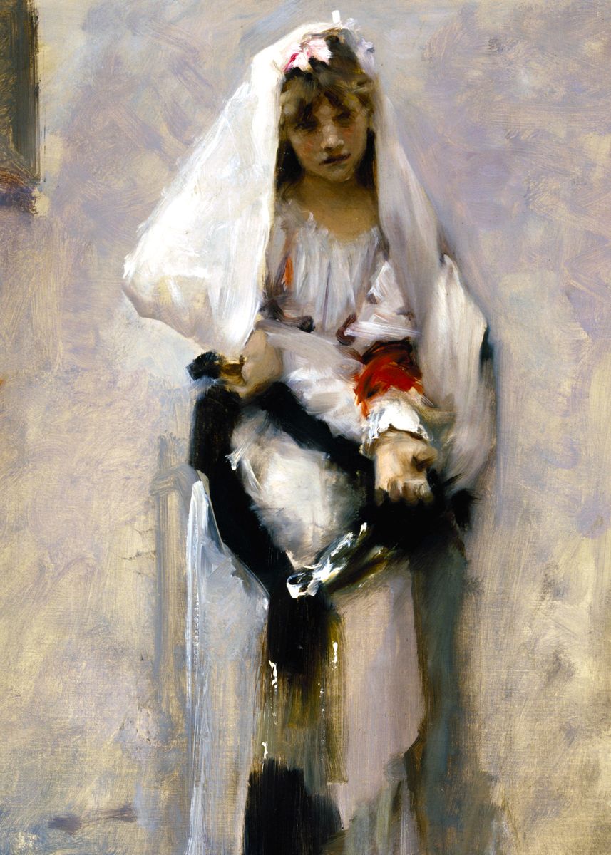 'A Parisian Beggar Girl' Poster, picture, metal print, paint by ...