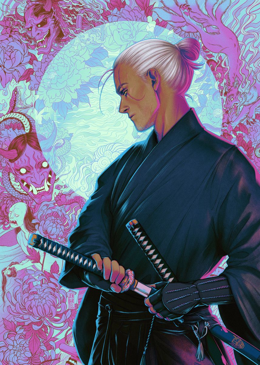 'Ronin Manga Cover' Poster, picture, metal print, paint by Witcher 3 ...