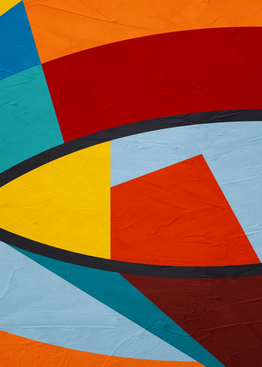 'GEOMETRIC ABSTRACT 439B2' Poster, picture, metal print, paint by ...