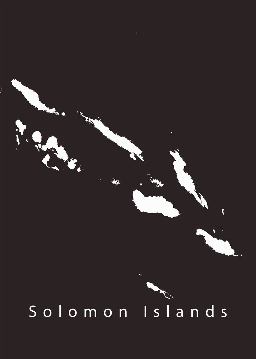 'Solomon Islands Map' Poster by Robin Niemczyk | Displate