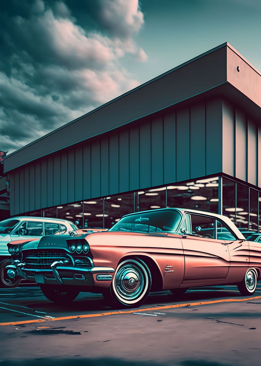 'Vintage Car Poster' Poster, picture, metal print, paint by David ...