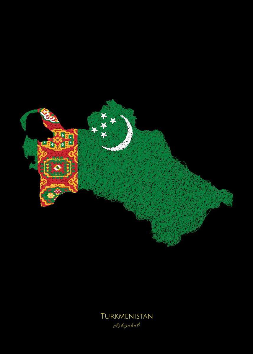 'Turkmenistan World Cup Map' Poster by erwin saputra art | Displate