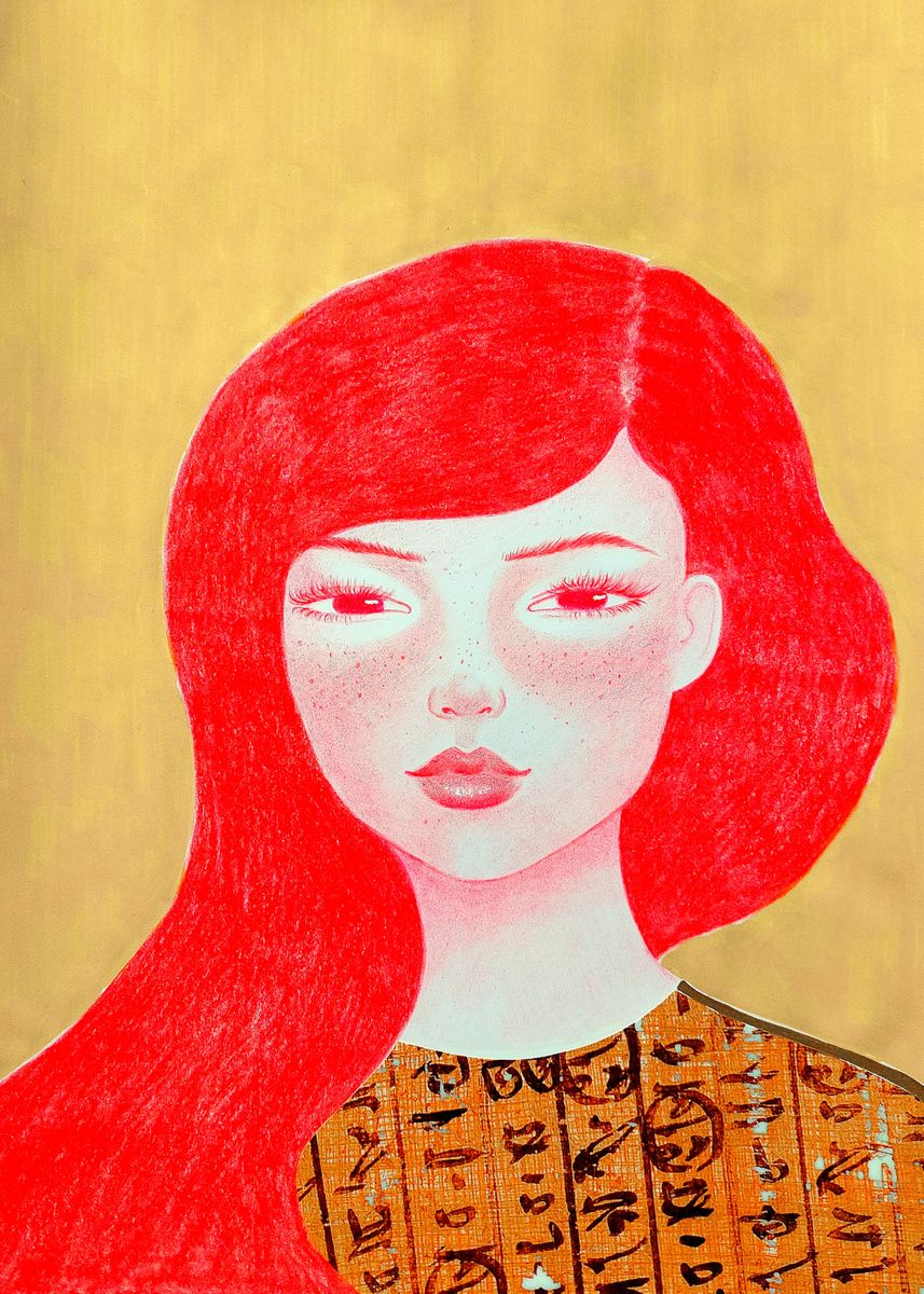 'I see red people' Poster, picture, metal print, paint by ...