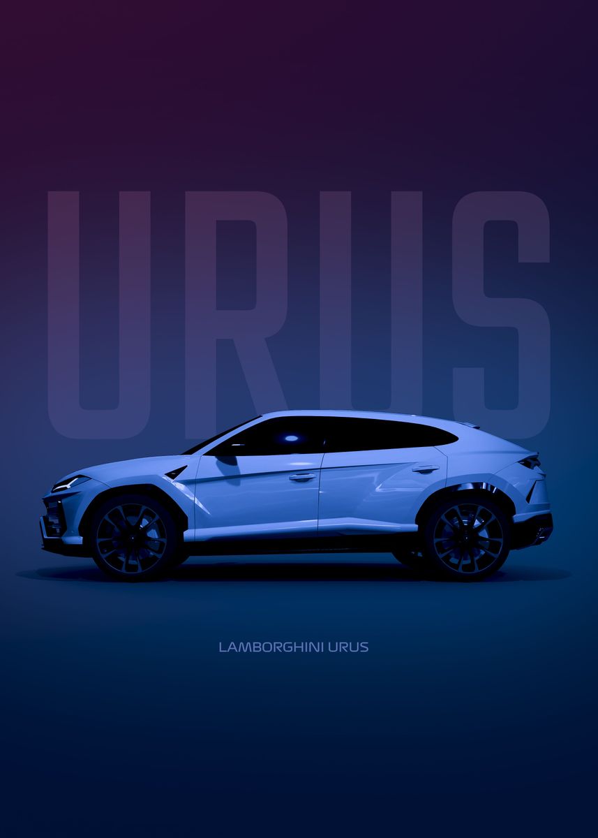 'Lamborghini Urus' Poster, picture, metal print, paint by Basues | Displate