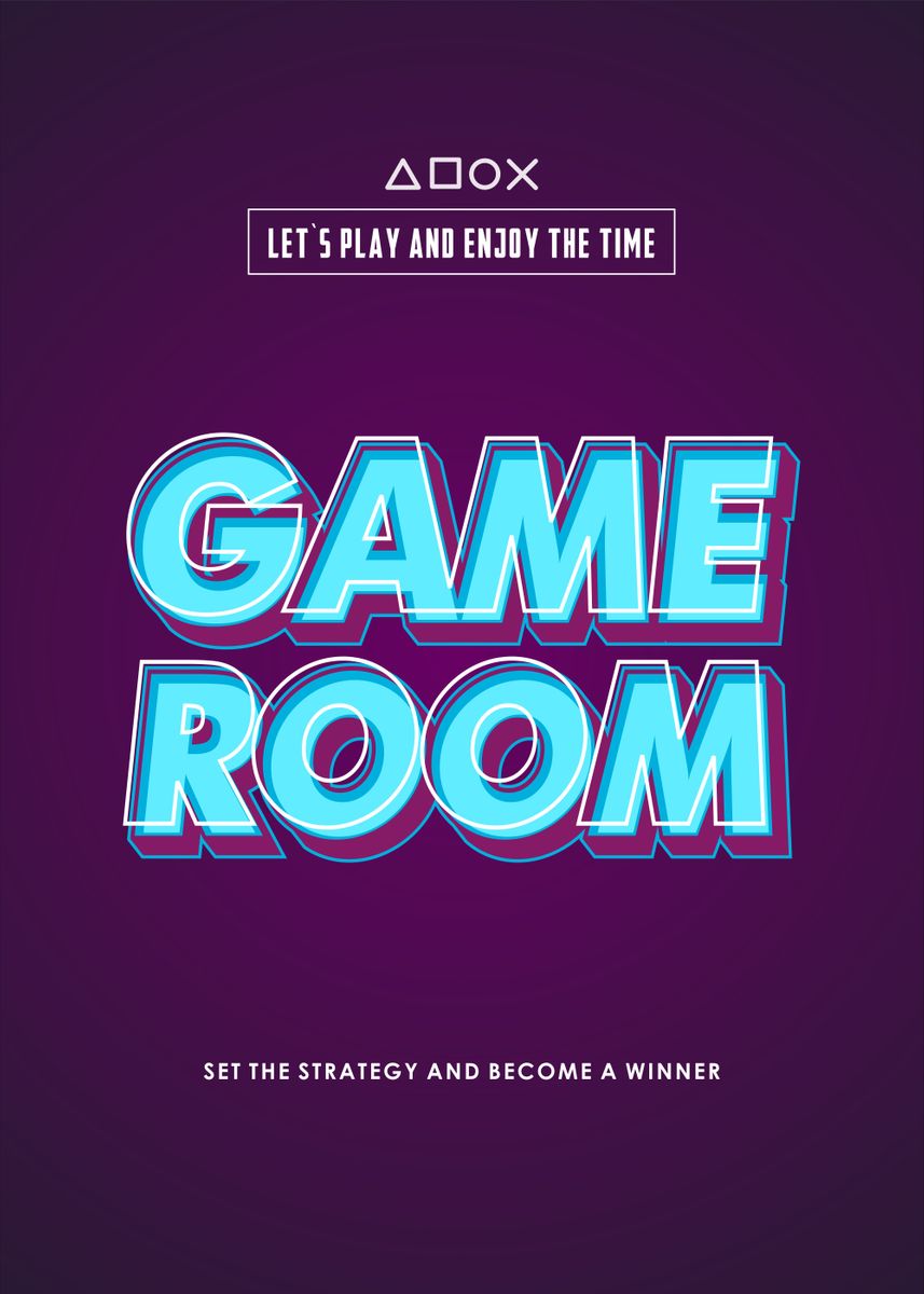 'GAME ROOM LETS BE A WINNER' Poster, picture, metal print, paint by ...