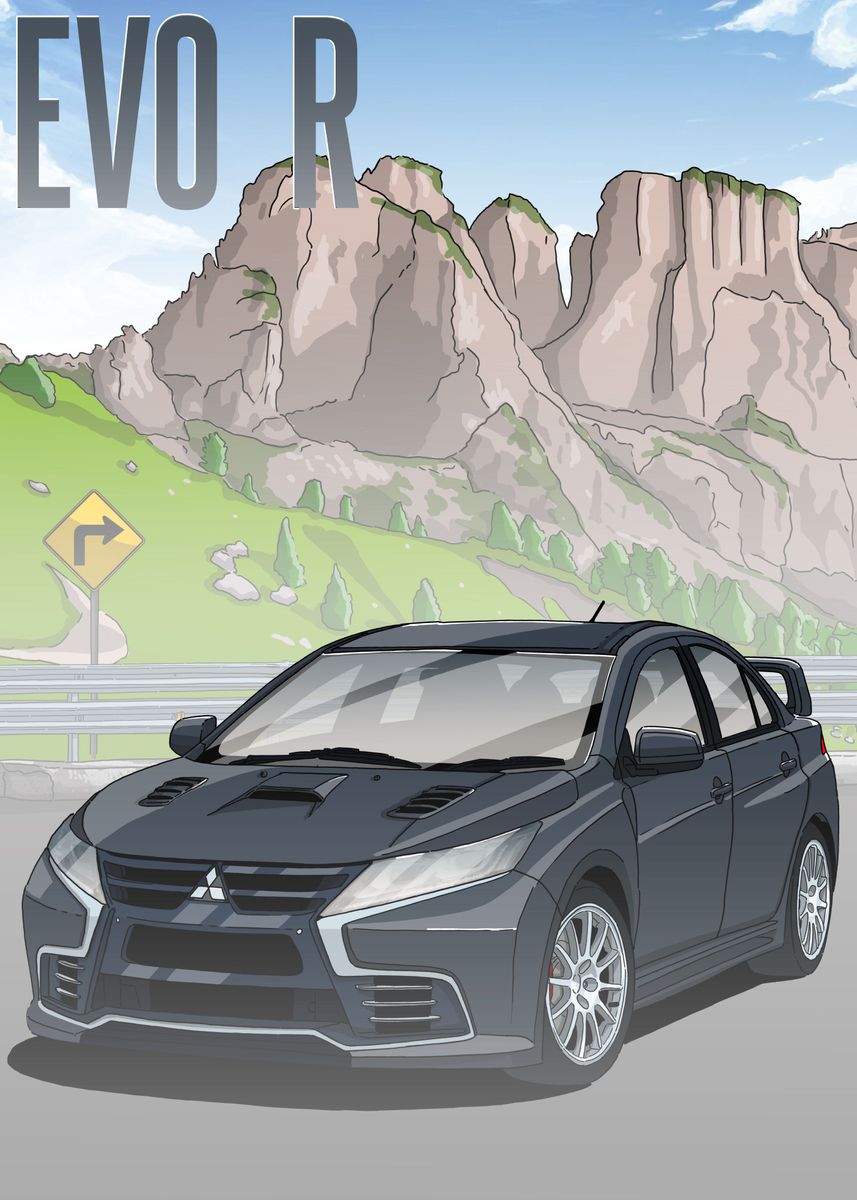 'Lancer Evo R' Poster, picture, metal print, paint by ND Fat | Displate