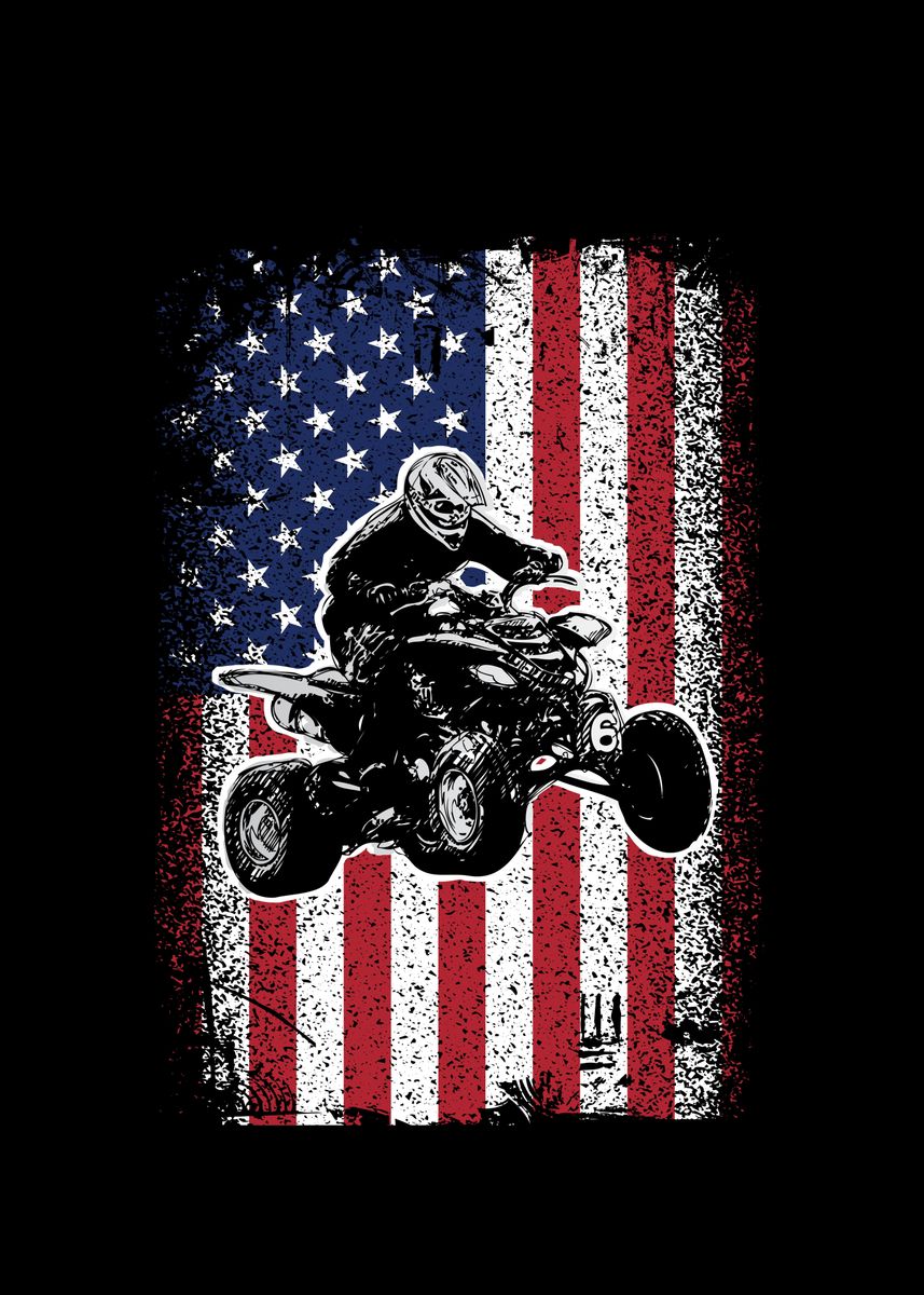 'Funny Quad Racer with' Poster, picture, metal print, paint by ML Arts ...