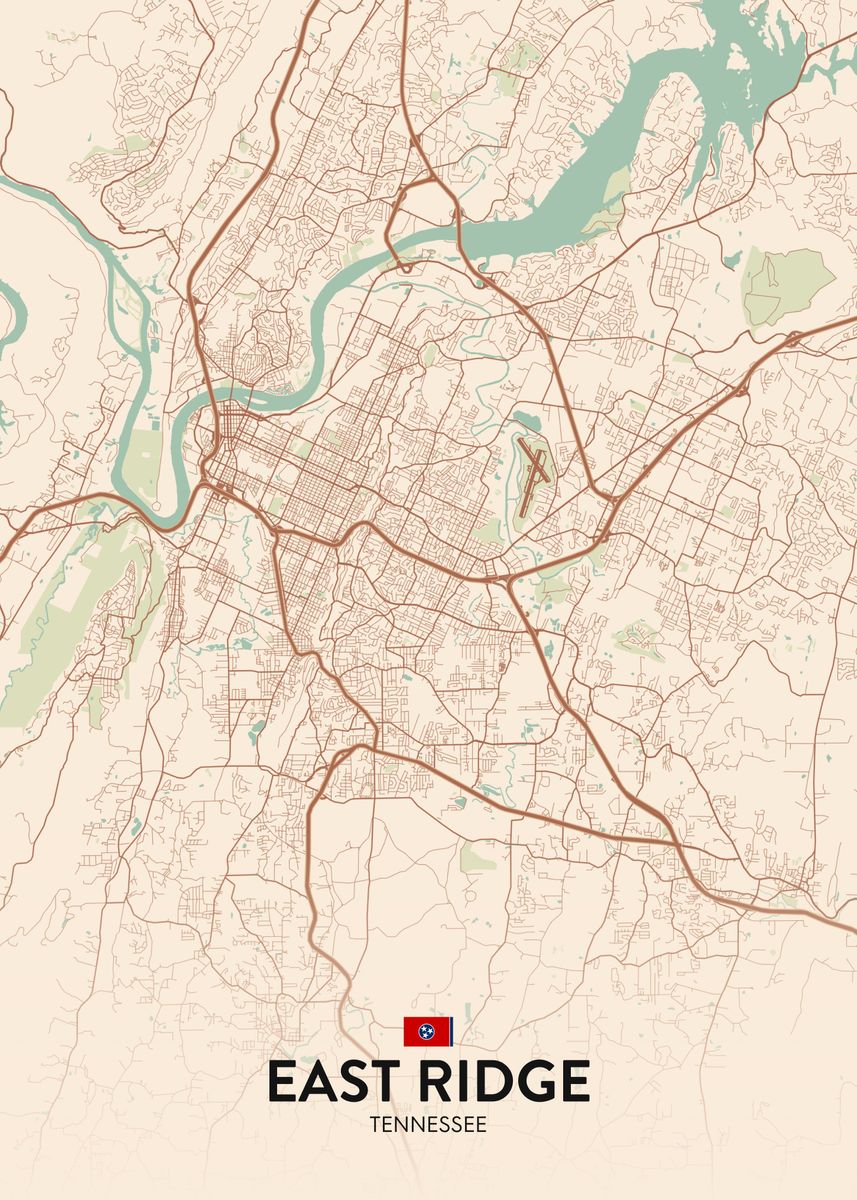 'East Ridge TN' Poster, picture, metal print, paint by IMR Designs ...